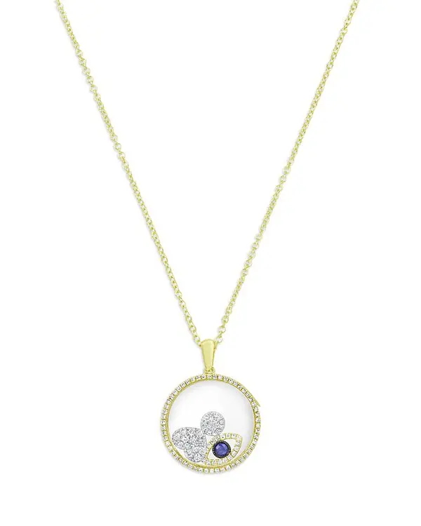 Meira T 14k Gold Shaker Pendant Necklace With Sapphire And Diamond - Gold/white