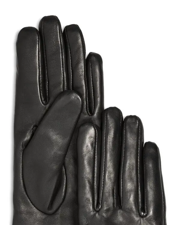 Bloomingdale'S Cashmere Lined Studded Leather Tech Gloves - Black
