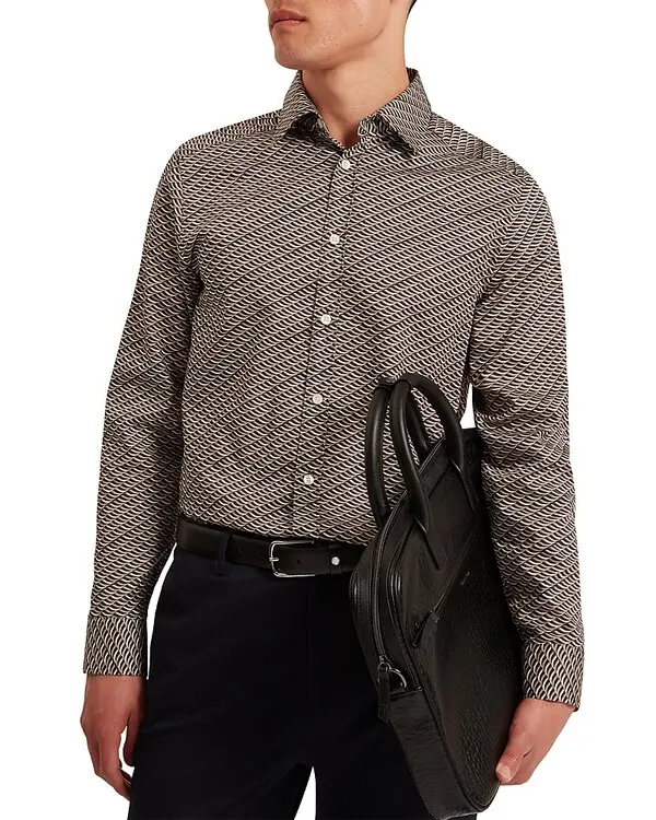 Ted Baker London Agnar Long Sleeved Regular Fit Button Down Shirt - Multicolor