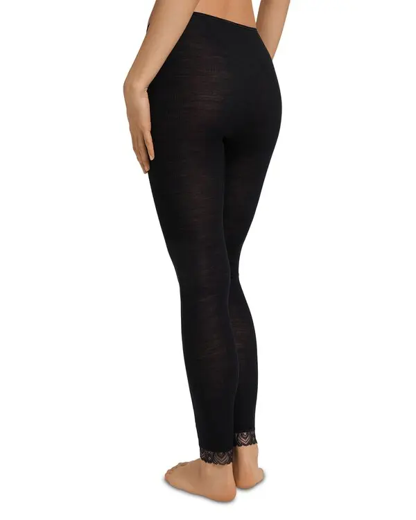 Hanro Lace Trim Wool & Silk Leggings