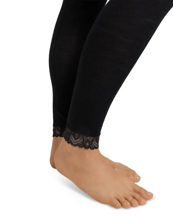 Hanro Lace Trim Wool & Silk Leggings