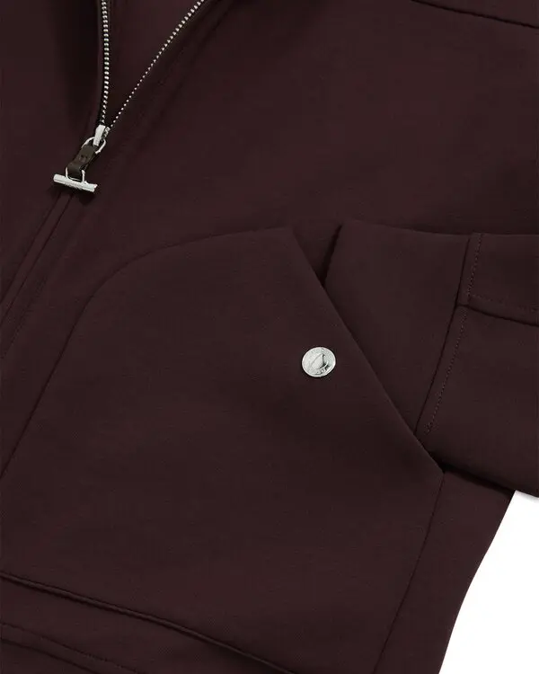 REISS Interlock Zip-up Overshirt - Cherry Red
