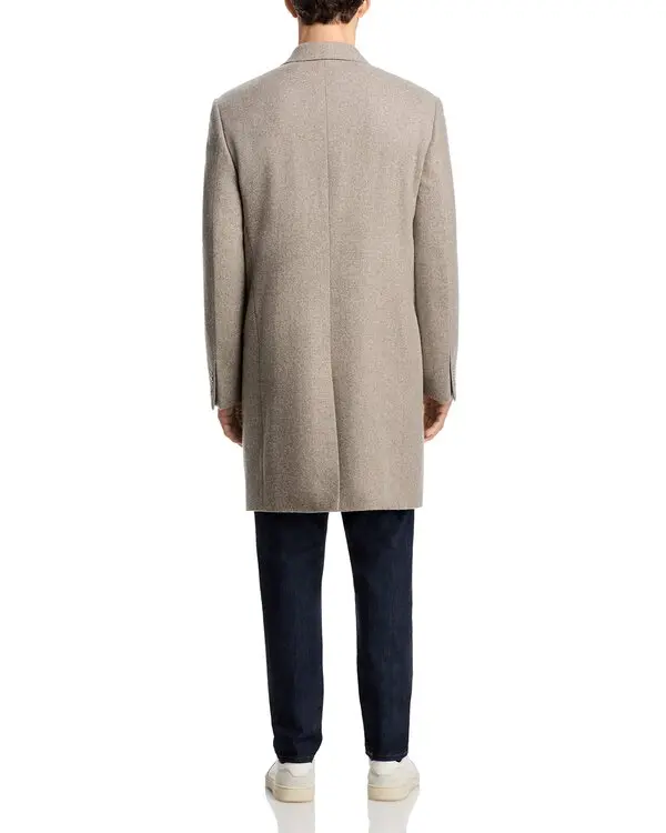 Vince Donegal Chevron Flyfront Topcoat - Oatmeal
