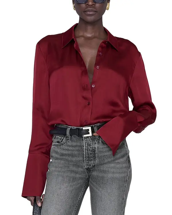 ANINE BING Amanda Shirt - Burgundy