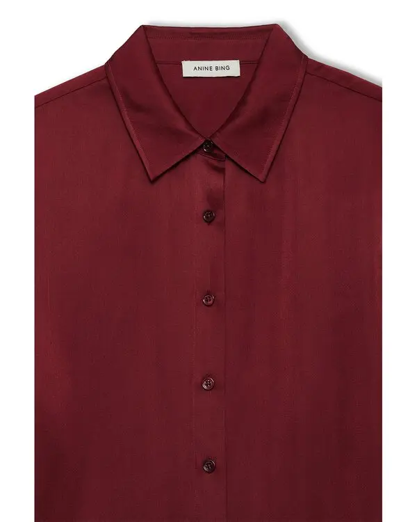 ANINE BING Amanda Shirt - Burgundy
