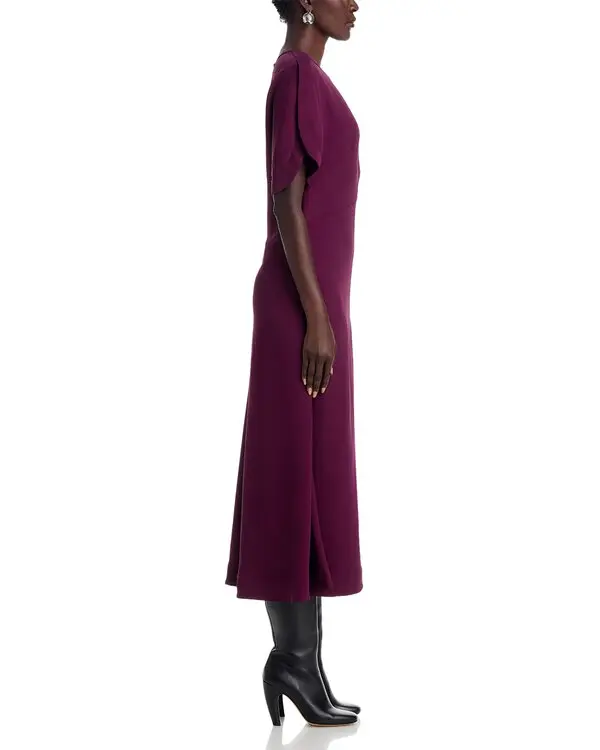 strapless open back dress 80s Puff Sleeve Metallic Purple Taffeta Cocktail Dress main image 0