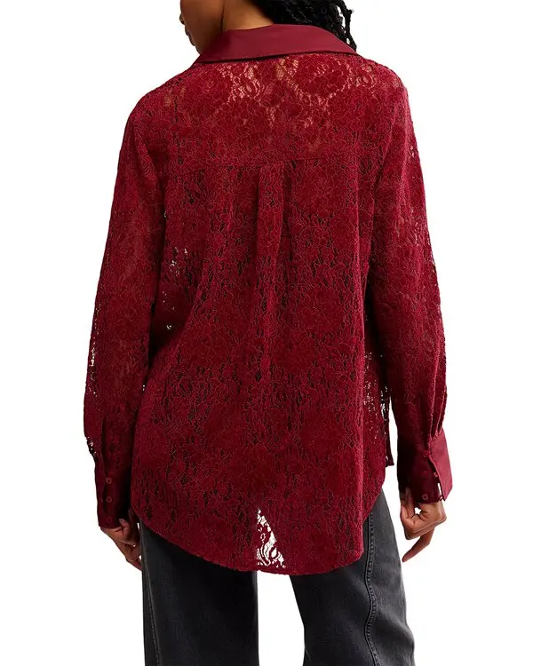 Free People Faith Button-down Shirt - Cabernet