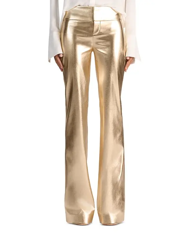 Alice + Olivia Olivia Faux Leather Pants - Gold