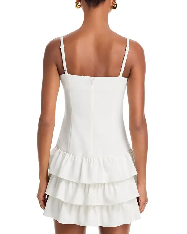 French Connection Whisper Ruffle Hem Mini Dress - White