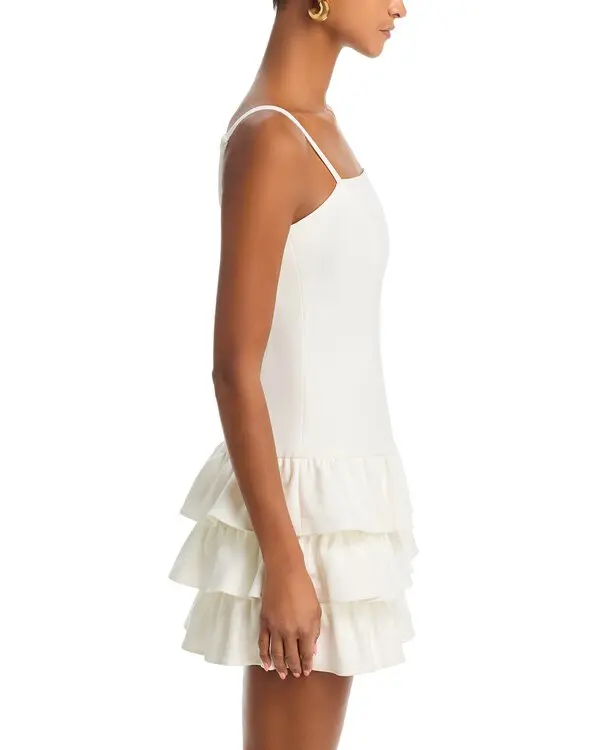 French Connection Whisper Ruffle Hem Mini Dress - White