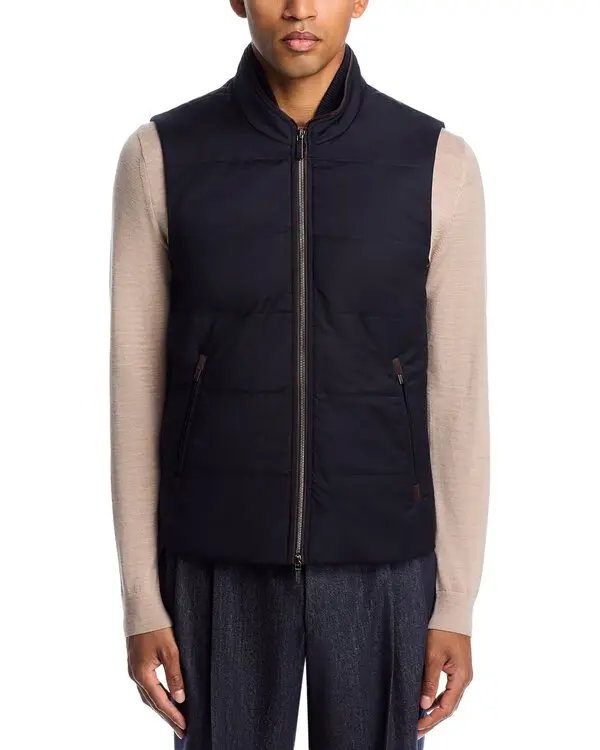 MAURIZIO BALDASSARI Wool Channel Quilt Travel Vest