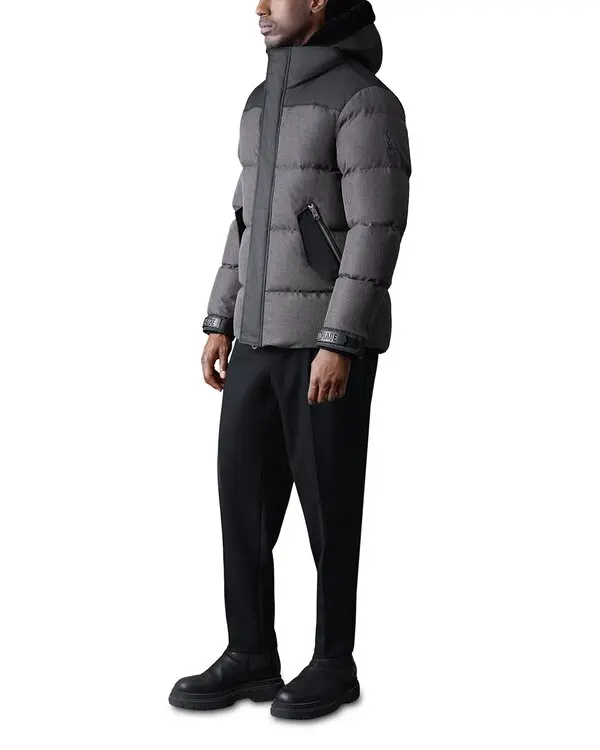 Mackage Quilted Down Jacket With Removable Shearling Bib
