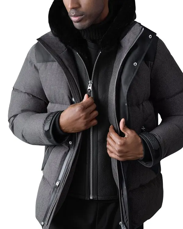 Mackage Quilted Down Jacket With Removable Shearling Bib