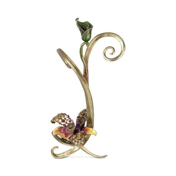 JAY STRONGWATER Mirabelle Orchid Single Candlestick