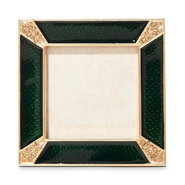 JAY STRONGWATER Leland Pave Corner 2 Square Frame - Leaf