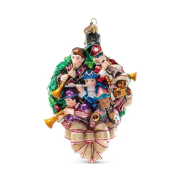 JAY STRONGWATER 11 Pipers Piping Glass Ornament - Jewel