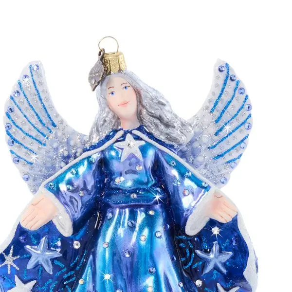 JAY STRONGWATER Night Angel Glass Ornament