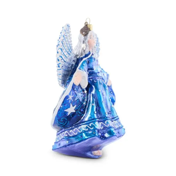 JAY STRONGWATER Night Angel Glass Ornament