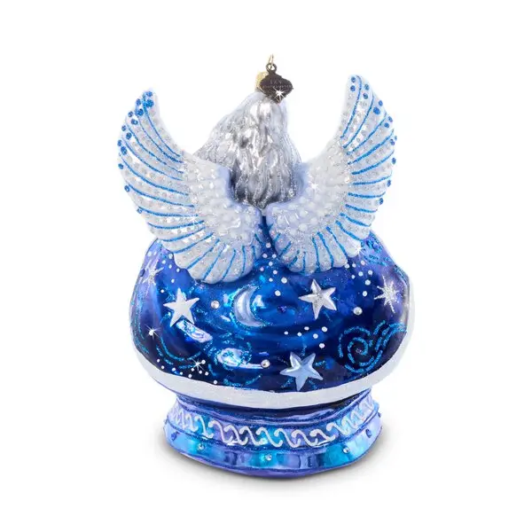 JAY STRONGWATER Night Angel Glass Ornament