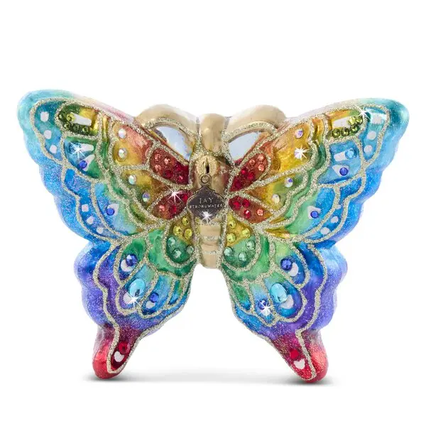 JAY STRONGWATER Rainbow Butterfly Glass Ornament - Jewel