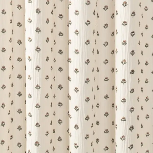 PERI HOME Block Print Gauze Shower Curtain