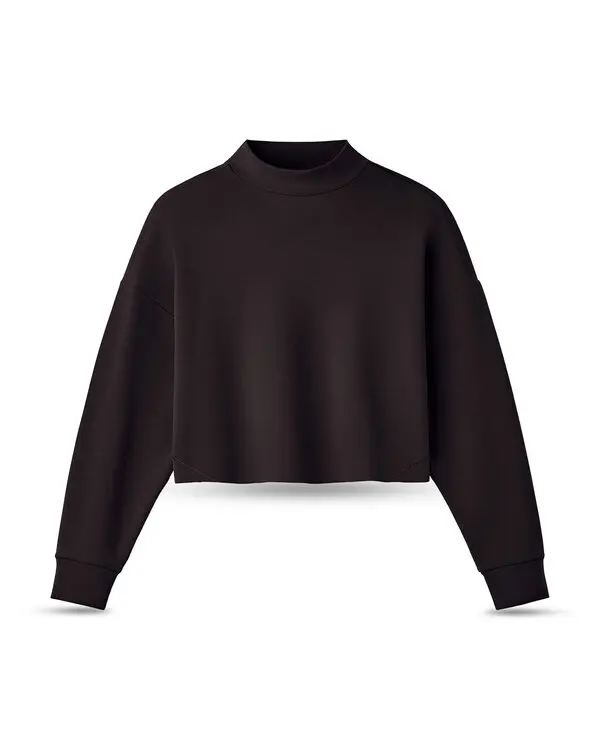RHONE Dreamglow Cropped Mock Neck Top - Dark Espresso