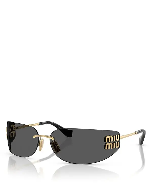 Miu Miu Rectangular Sunglasses, 75mm - Gold
