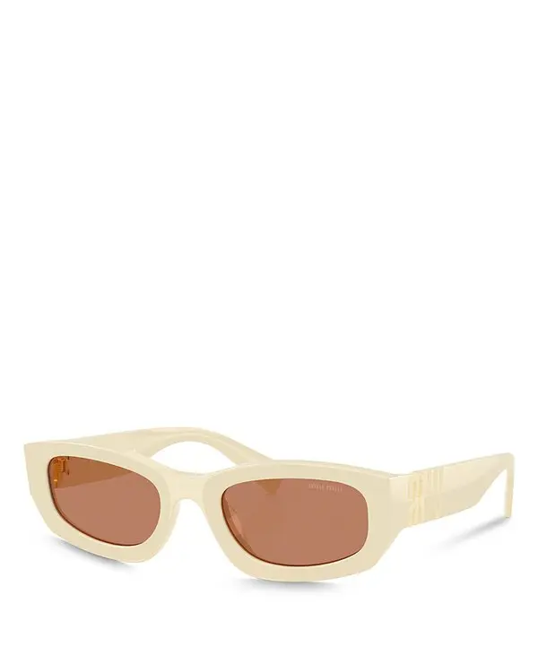 Miu Miu Rectangular Sunglasses, 53mm - Brown
