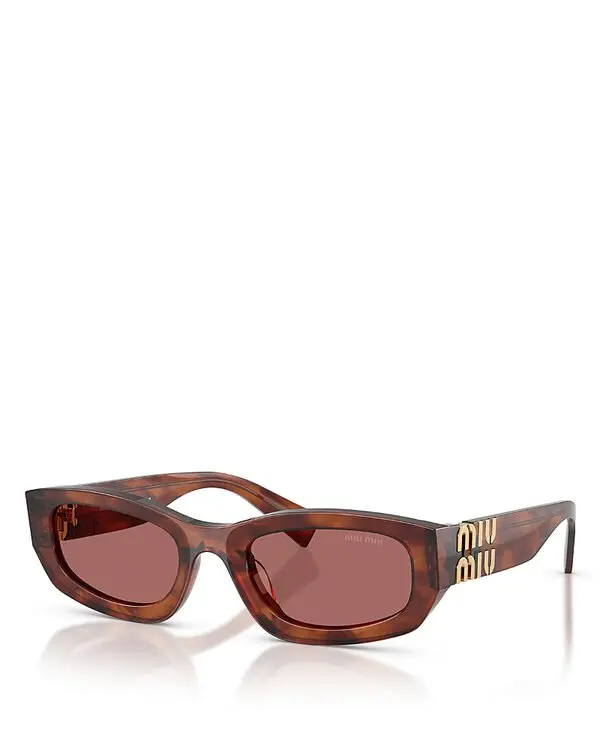 Miu Miu Rectangular Sunglasses, 53mm - Dark Viole