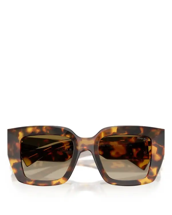 Miu Miu Square Sunglasses, 51mm - Honey Havana