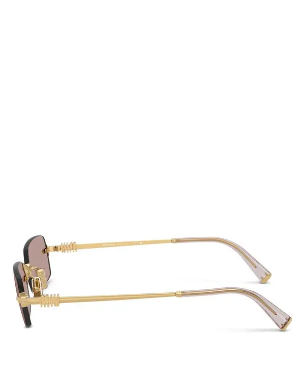 Miu Miu 52mm Rectangular Sunglasses - Gold