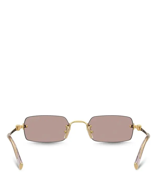 Miu Miu 52mm Rectangular Sunglasses - Gold