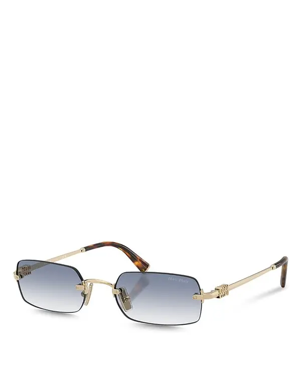 Miu Miu 52mm Rectangular Sunglasses - Pale Gold