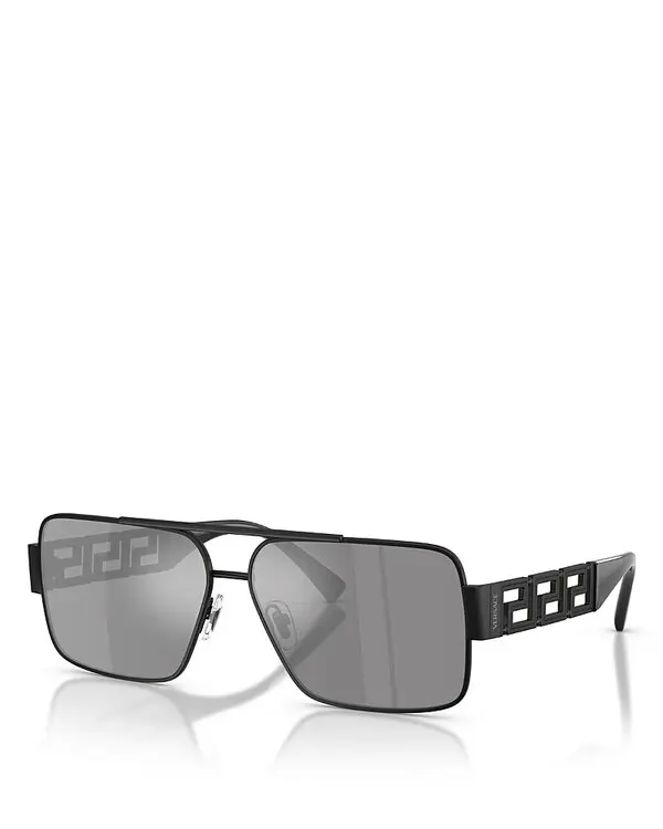 Versace Rectangular Sunglasses, 61mm - Matte Black