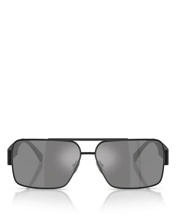 Versace Rectangular Sunglasses, 61mm - Matte Black