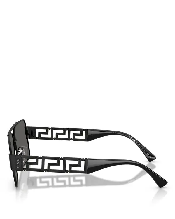 Versace Rectangular Sunglasses, 61mm - Matte Black