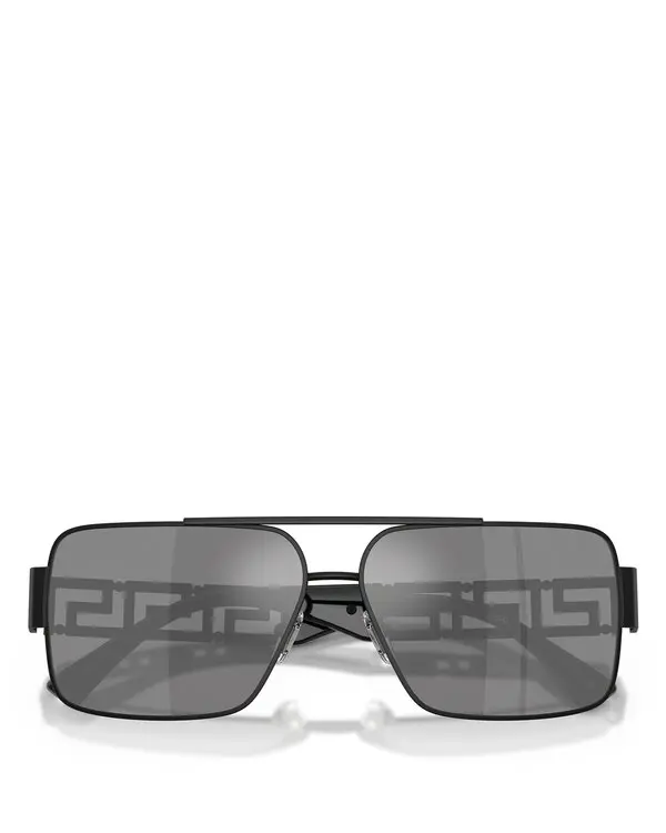 Versace Rectangular Sunglasses, 61mm - Matte Black