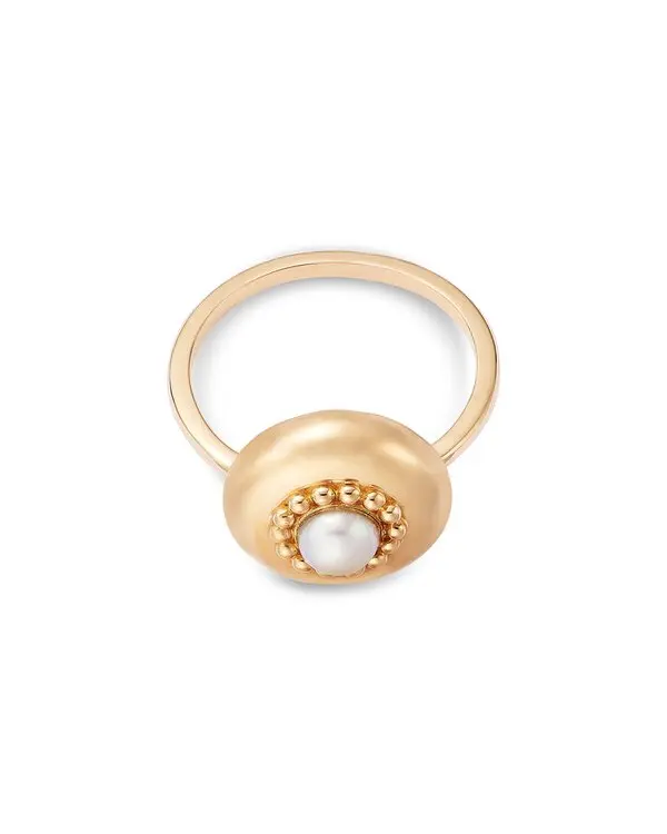 Bloomingdale'S 14k Yellow Freshwater Pearl Solitaire Ring