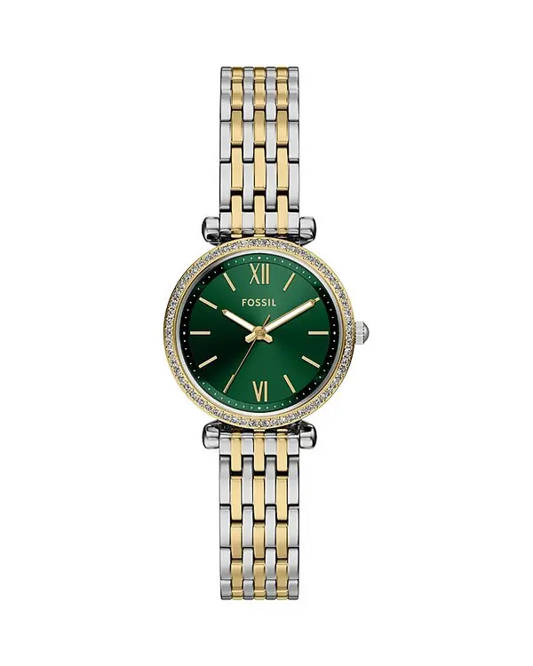 Fossil Carlie Watch, 28mm - Green/two Tone