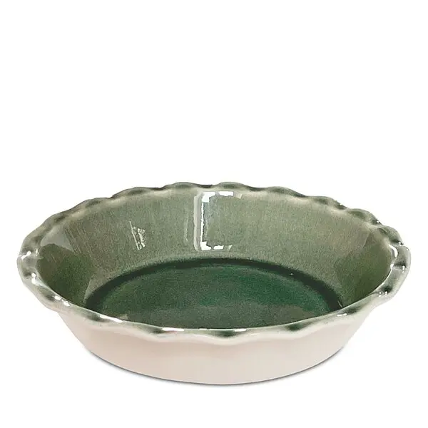 EMILE HENRY 175th Anniversary Pie Dish - Green/ivory