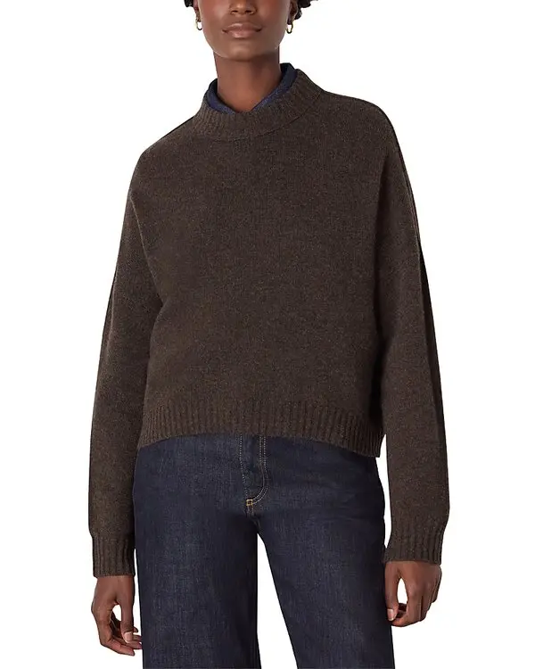 Whistles Wool Curved Hem Sweater
