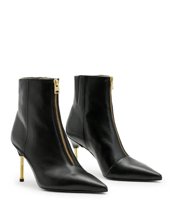 ALLSAINTS Natasha Leather Ankle Boots - Black/warm