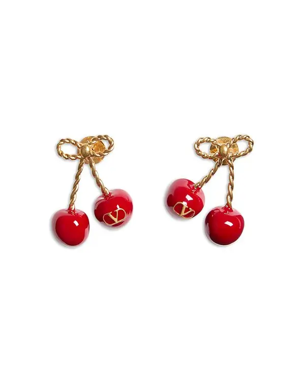 Valentino Garavani Cherry Drop Earrings - Brass/red