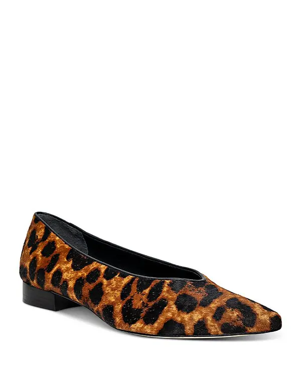 L'Agence Suzanne Ii Leopard Print Calf Hair Flats