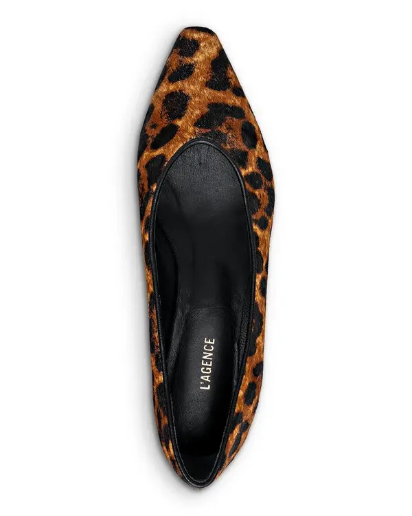 L'Agence Suzanne Ii Leopard Print Calf Hair Flats