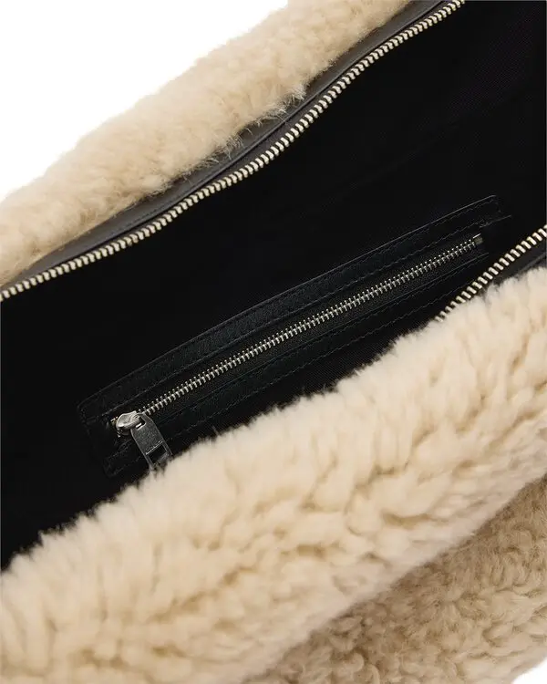 ALLSAINTS Luna Shearling Shoulder Bag - Natural/black