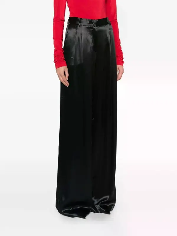 Andamane Pleat-detail Trousers - Black