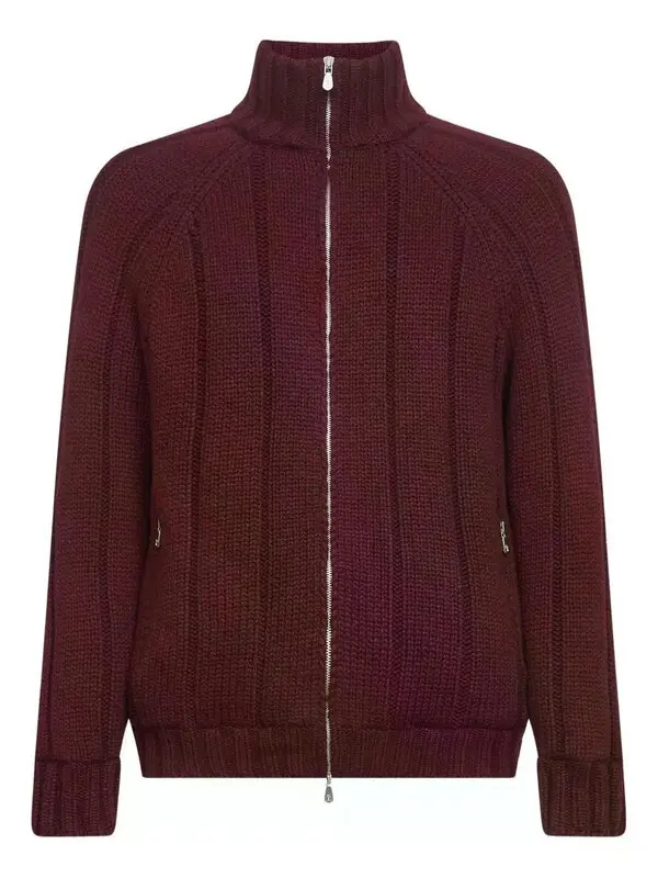 Brunello Cucinelli Zipped High-collar Sweater - Red