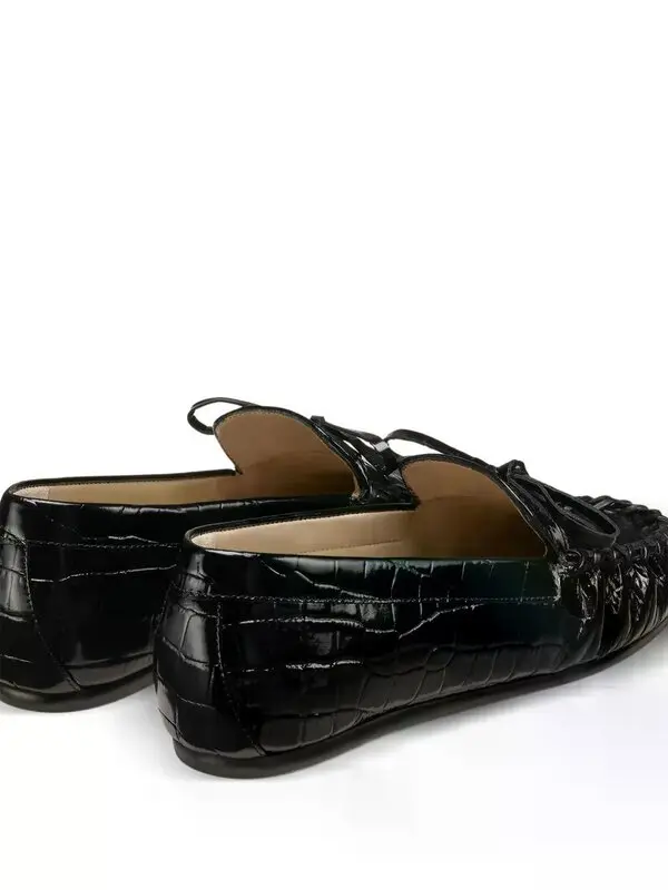 STUART WEITZMAN Britt Bow Gathered Loafers - Black