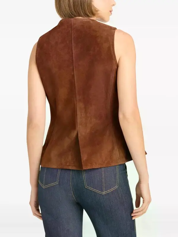Cinq À Sept Chris Buttoned-pocket Suede Gilet